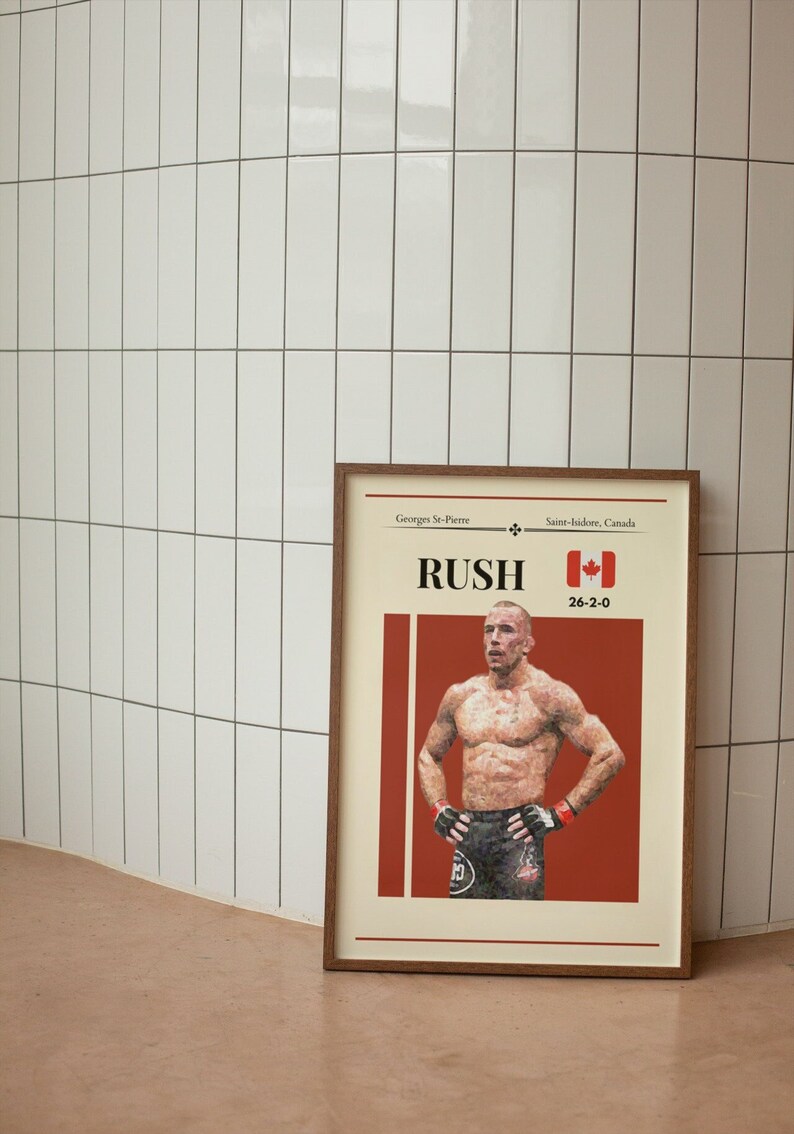 Georges St-pierre, UFC Poster, GSP Decal, Motivational Quote, MMA Wall ...