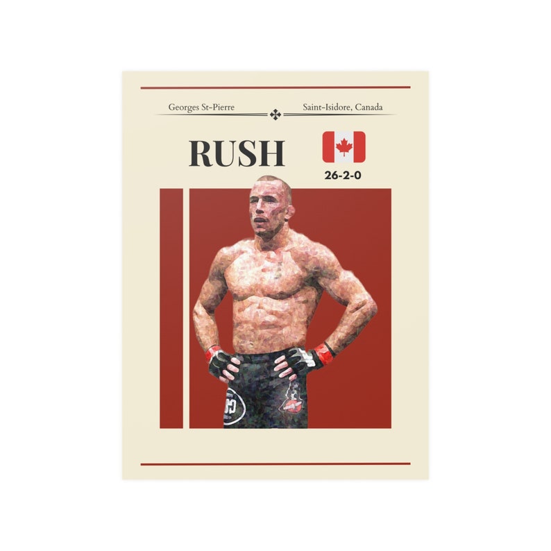Georges St-pierre, UFC Poster, GSP Decal, Motivational Quote, MMA Wall ...