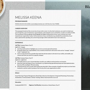 ATS Friendly Resume Template, Google Docs Resume, Word Resume ...