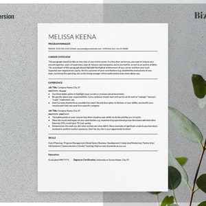 ATS Friendly Resume Template, Google Docs Resume, Word Resume ...