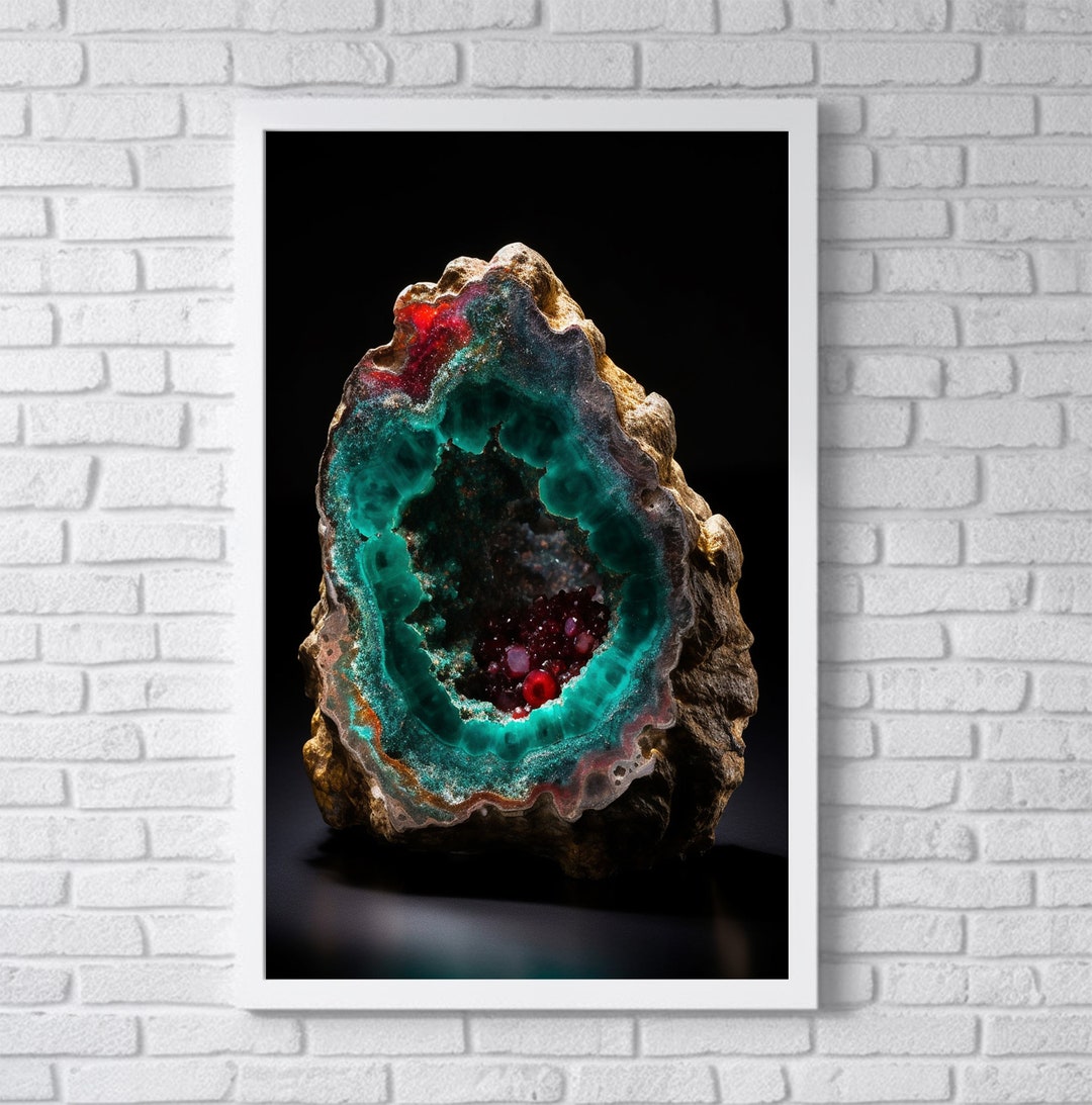Chrysocolla Ruby Geode Digital Download Art Print - Etsy