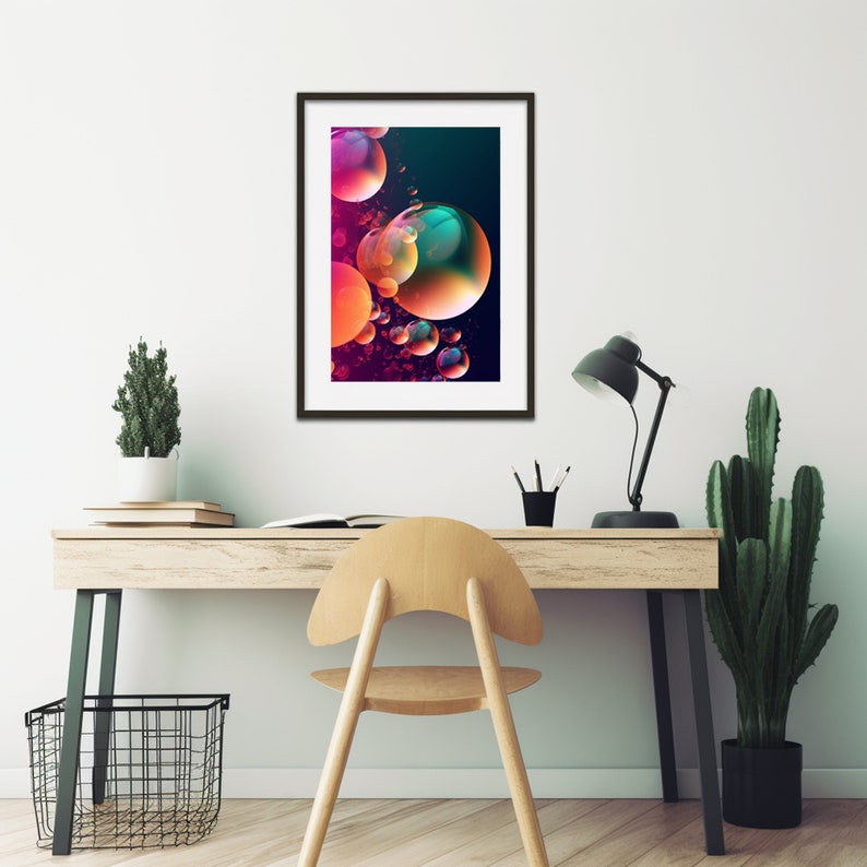 Vivid Bubble Cascade Digital Download Art Print - Etsy