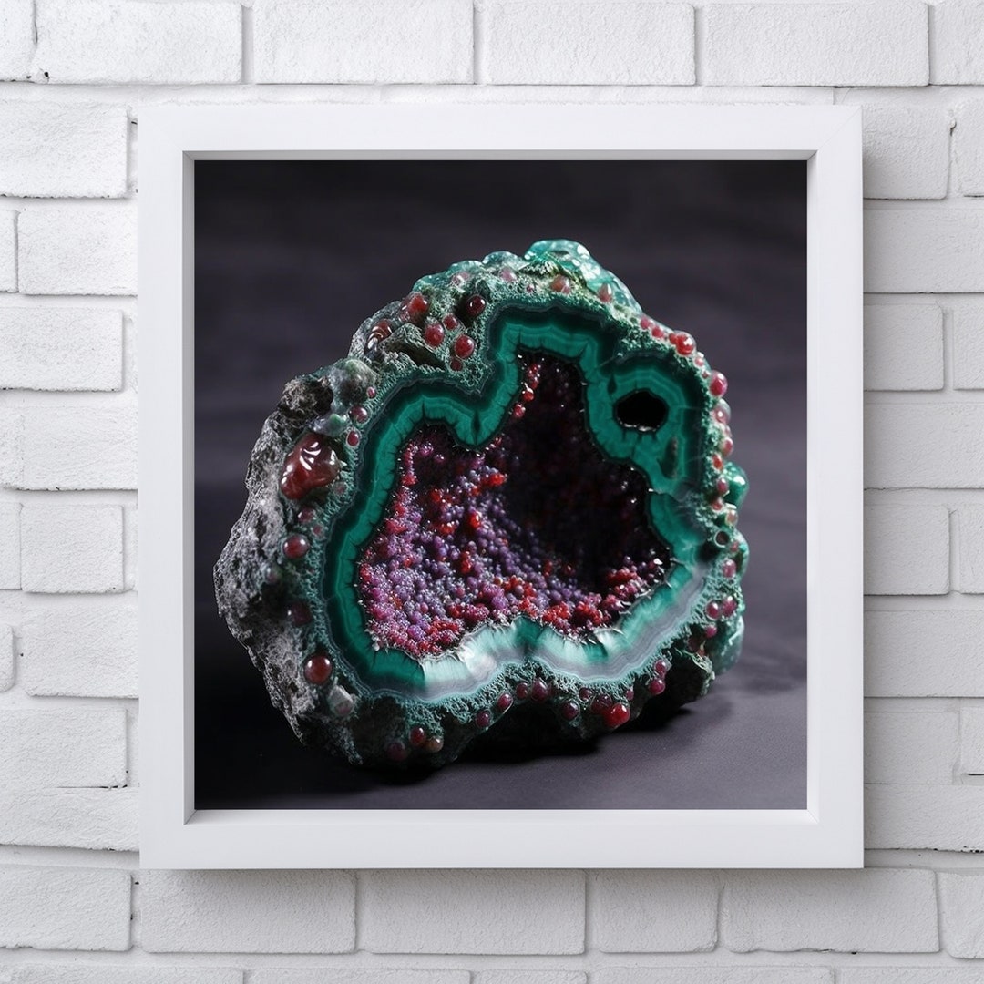 Malachite Ruby Geode Digital Download Art Print - Etsy