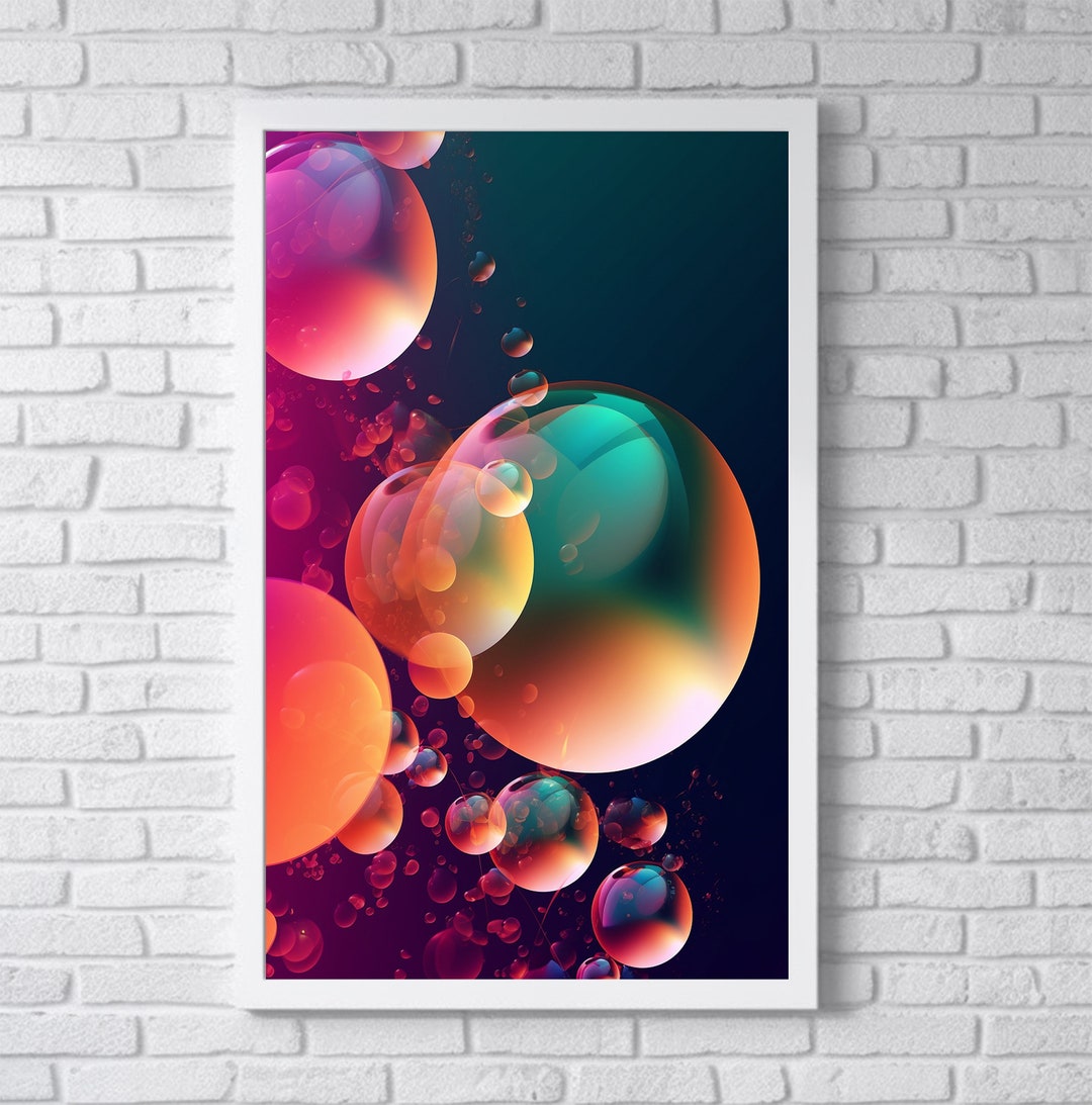Vivid Bubble Cascade Digital Download Art Print - Etsy