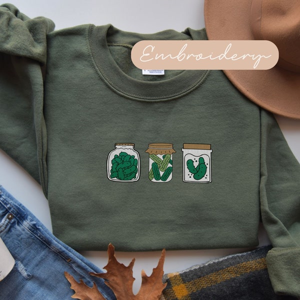 Embroidered Pickle Sweater - Etsy