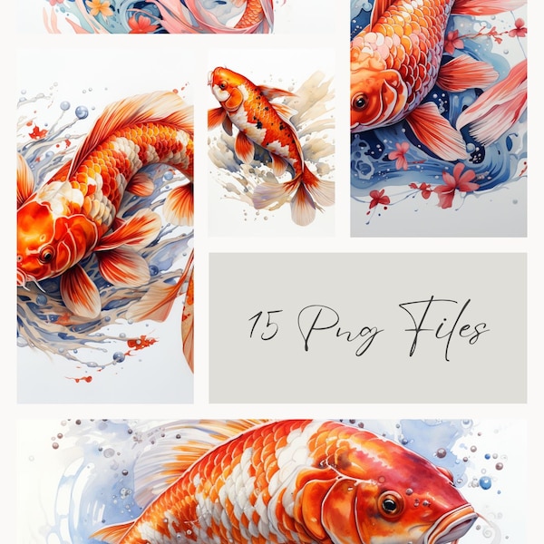 Watercolor Koi Fish - Etsy