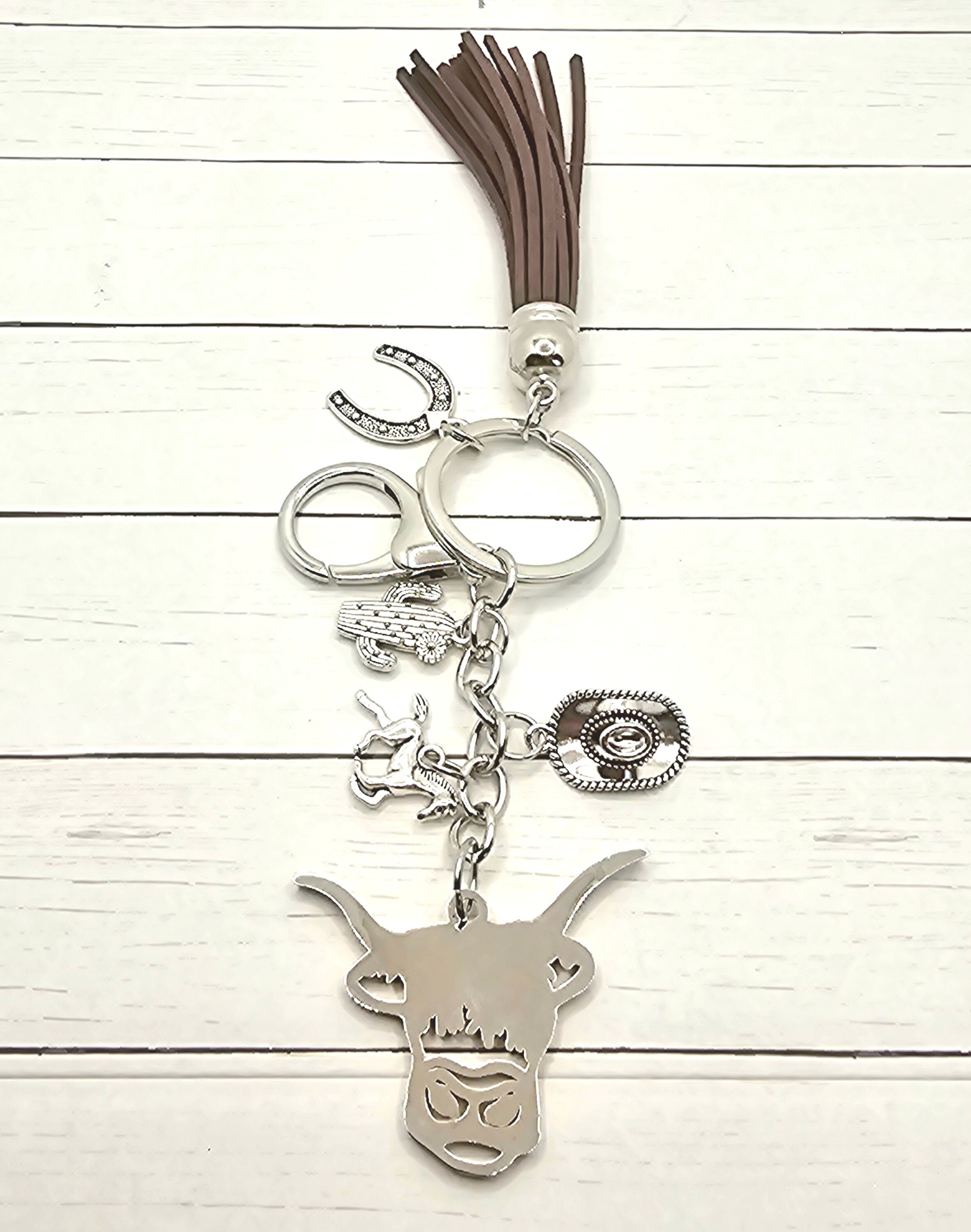 Western Highland Cow Head Keychain - Etsy