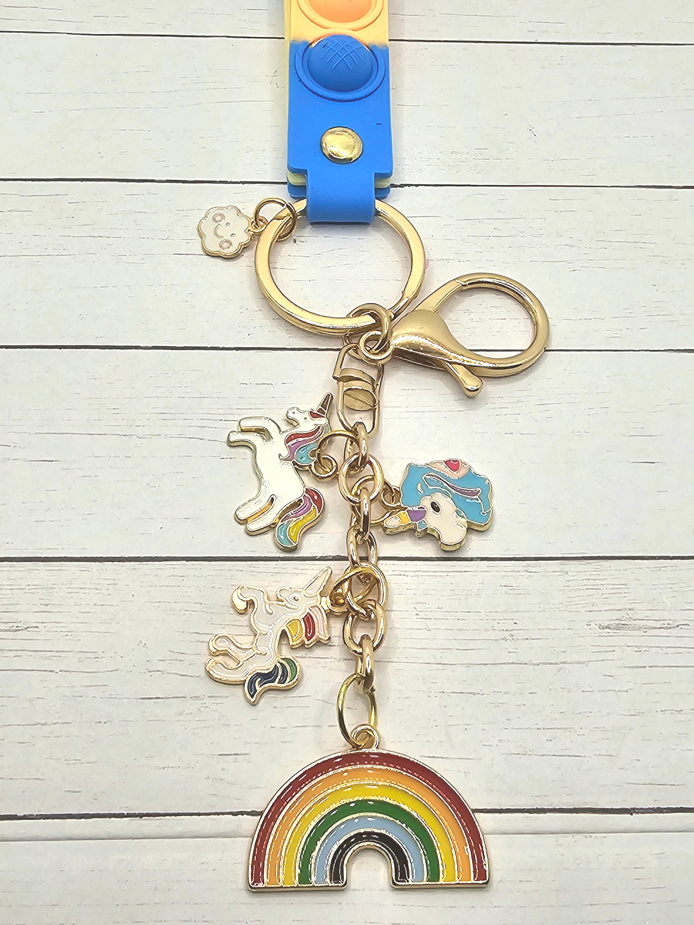 Rainbow and Unicorns, Pop It Keychain Wristlet - Etsy