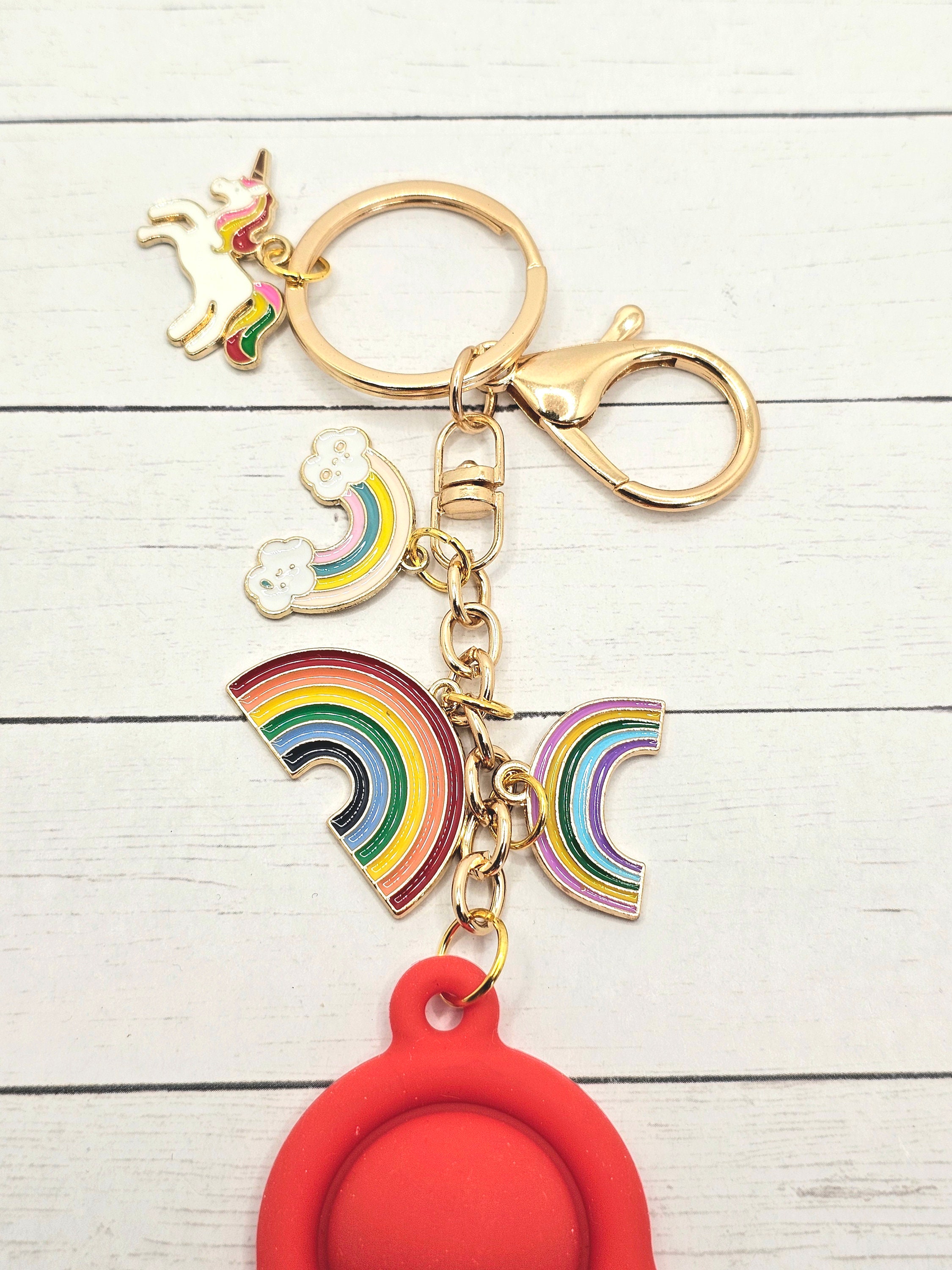 Kids Red Pop It, Rainbows Keychain - Etsy