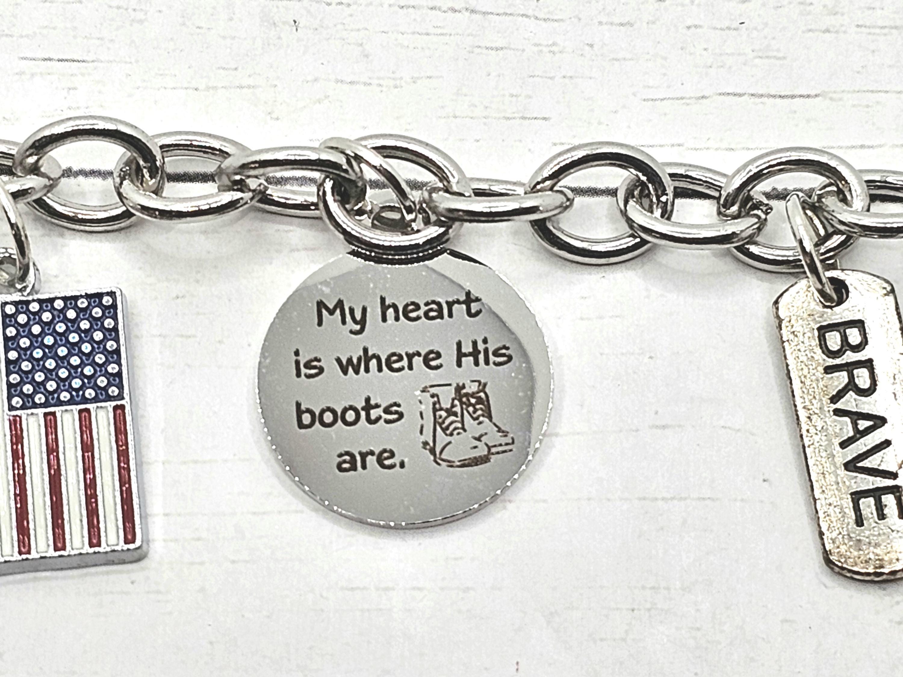 Silver Military Wife Charm Bracelet - Etsy