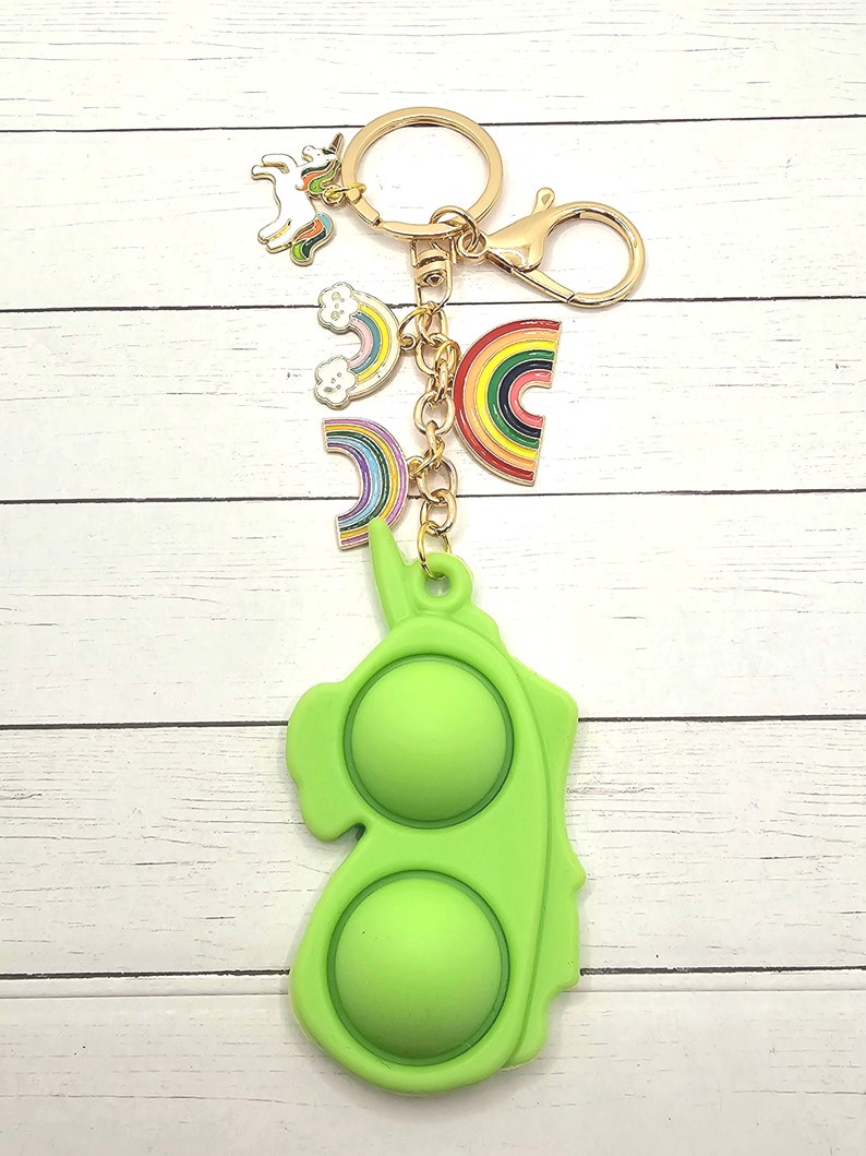 Kids Green Unicorn Pop It Keychain - Etsy