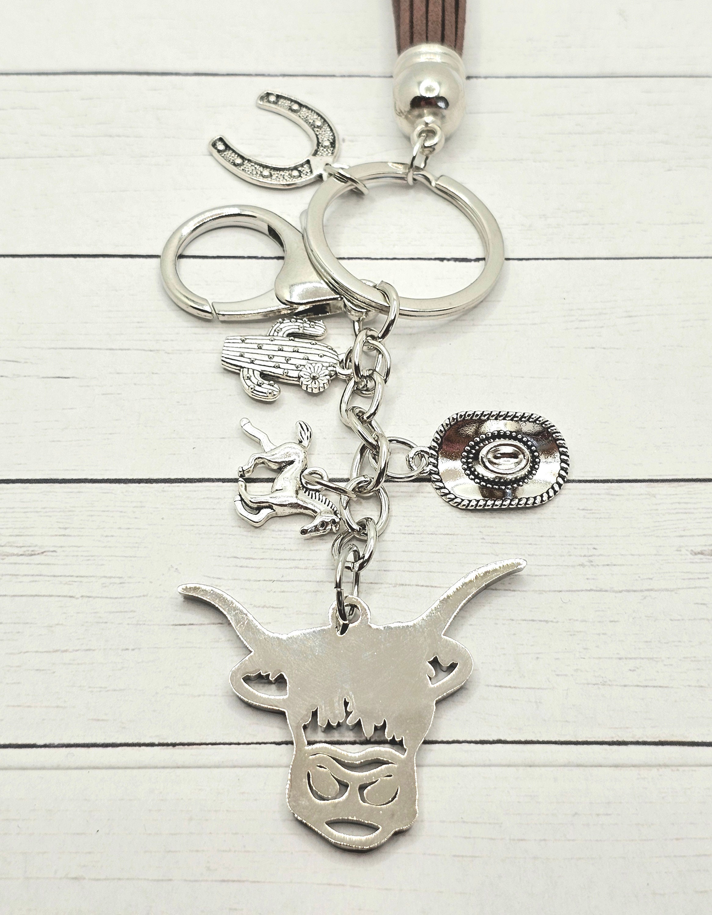 Western Highland Cow Head Keychain - Etsy