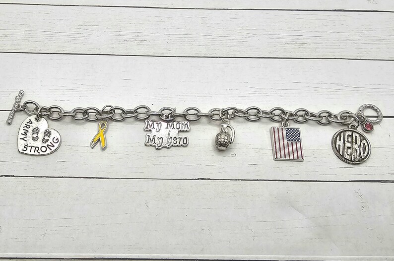 Silver My Mom My Hero Charm Bracelet - Etsy
