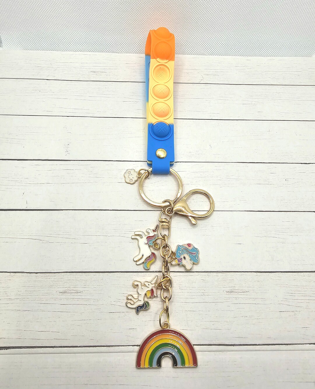 Rainbow and Unicorns, Pop It Keychain Wristlet - Etsy