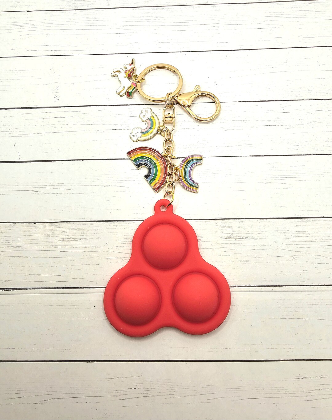 Kids Red Pop It, Rainbows Keychain - Etsy