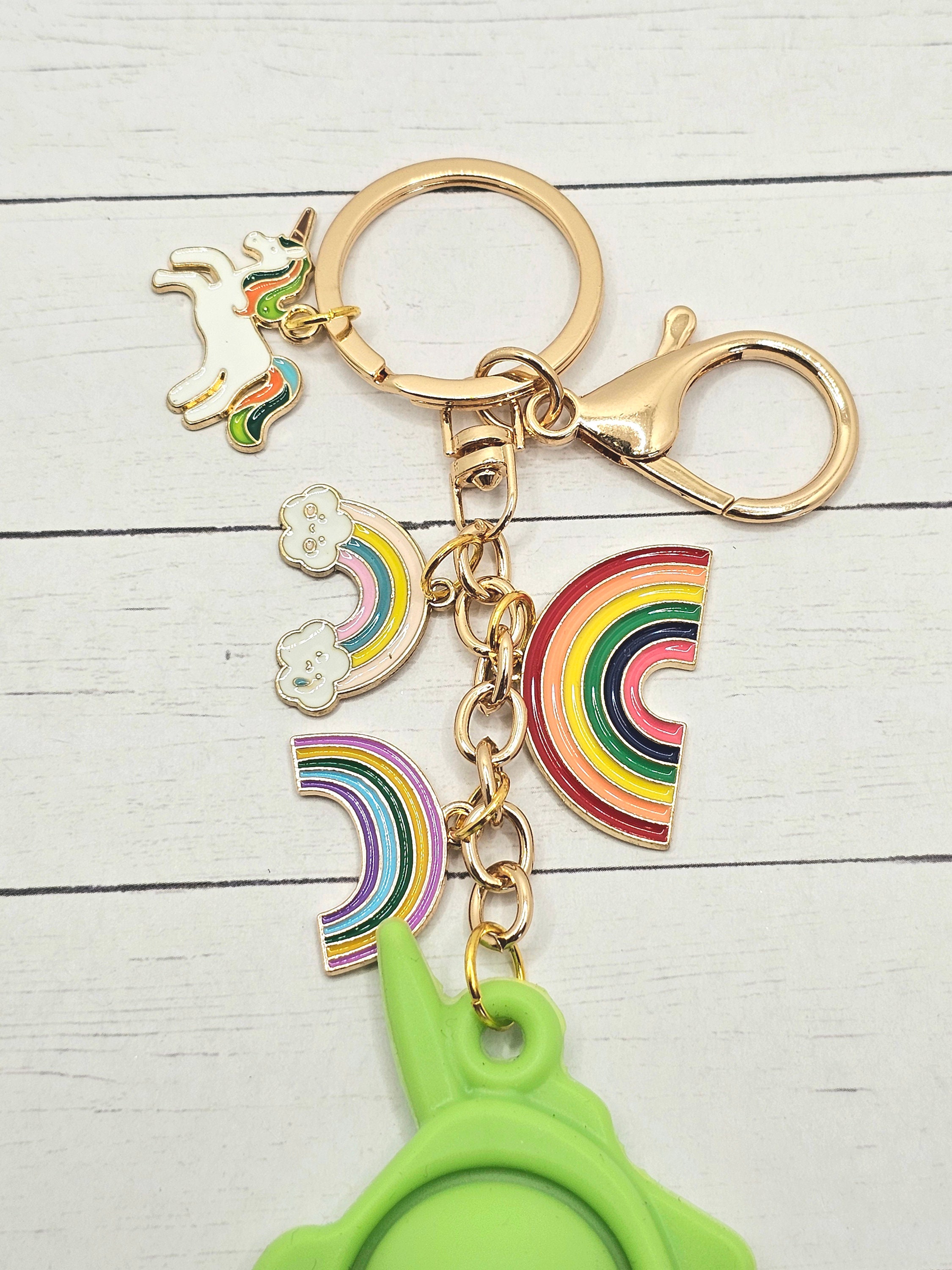 Kids Green Unicorn Pop It Keychain - Etsy