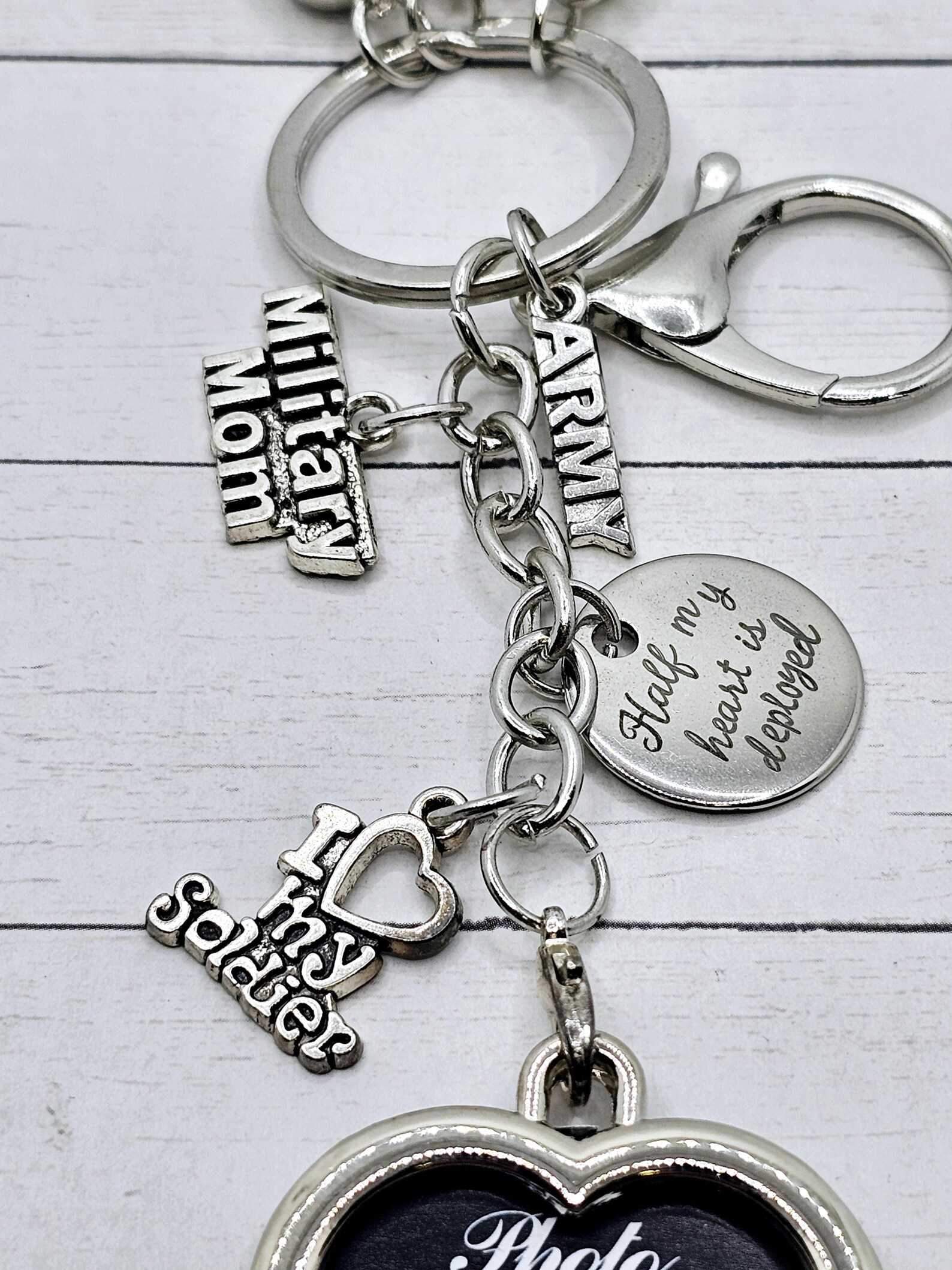 Silver Military Mom Deployment Picture Keychain - Etsy