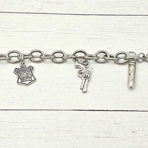 Silver Law Enforcement/police Officer Charm Bracelet - Etsy