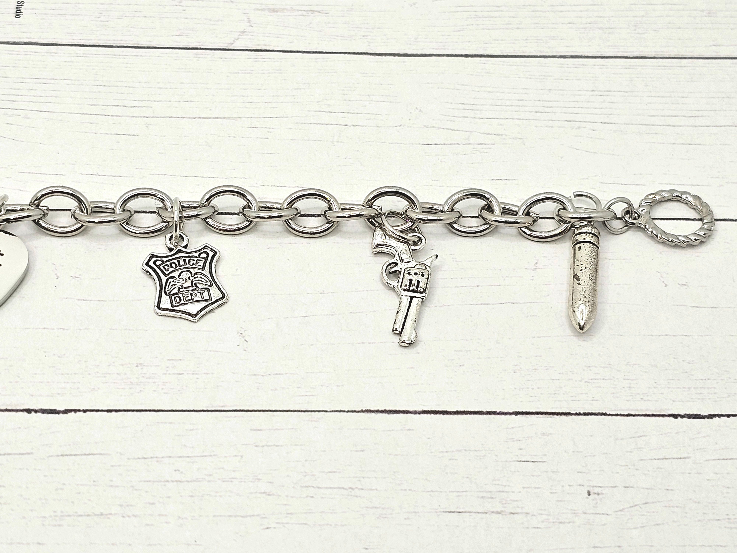 Silver Law Enforcement/police Officer Charm Bracelet - Etsy