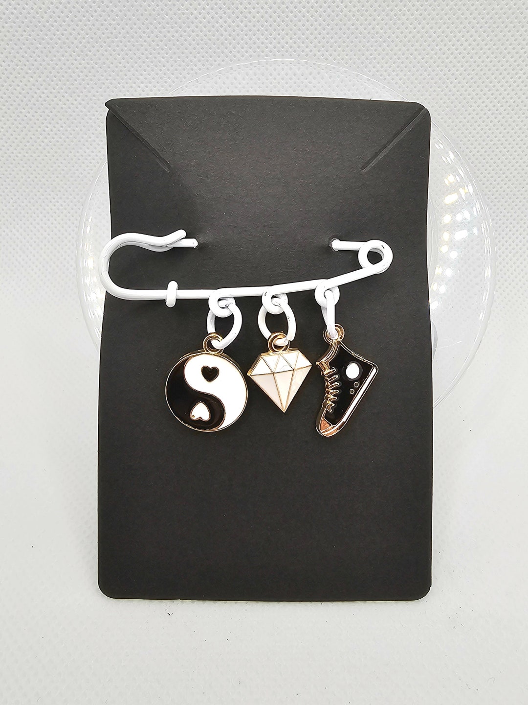 Black and White Kids Brooch - Etsy