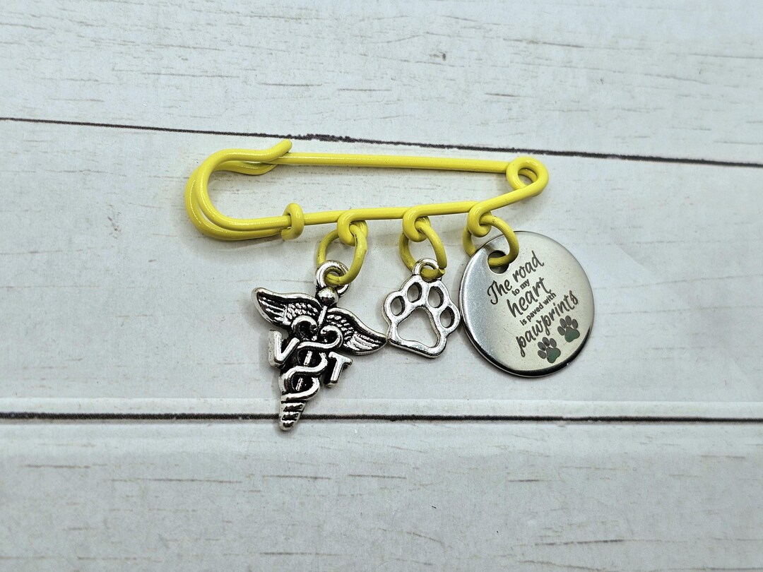 Yellow Vet Tech Brooch Pin - Etsy