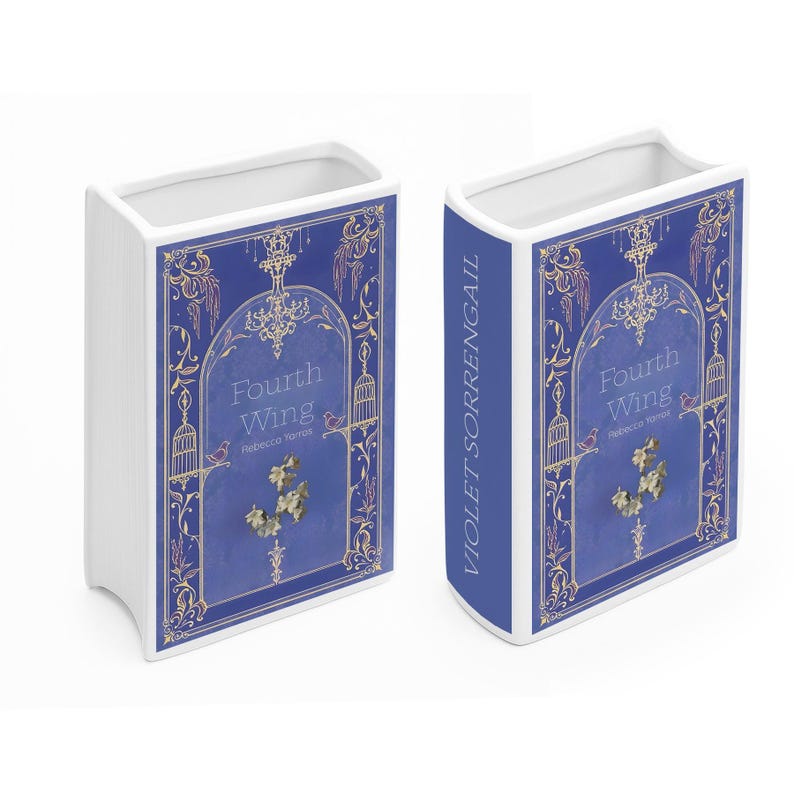 Fourth Wing Book Vase, Rebecca Yarros Inspired Floral Book Decor ...