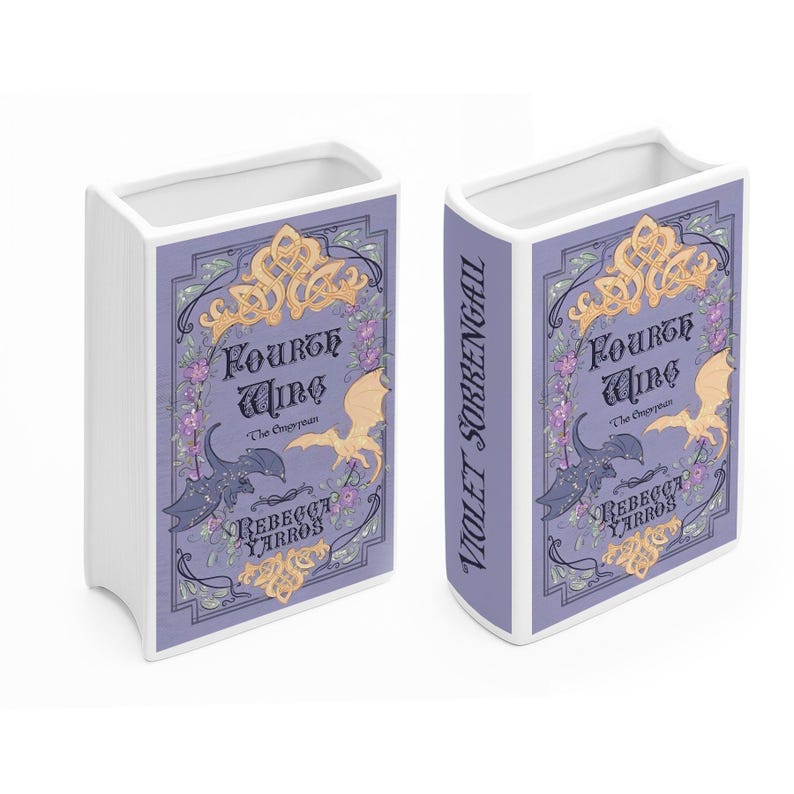 Fourth Wing Book Vase, Rebecca Yarros Inspired Flower Book Decor ...
