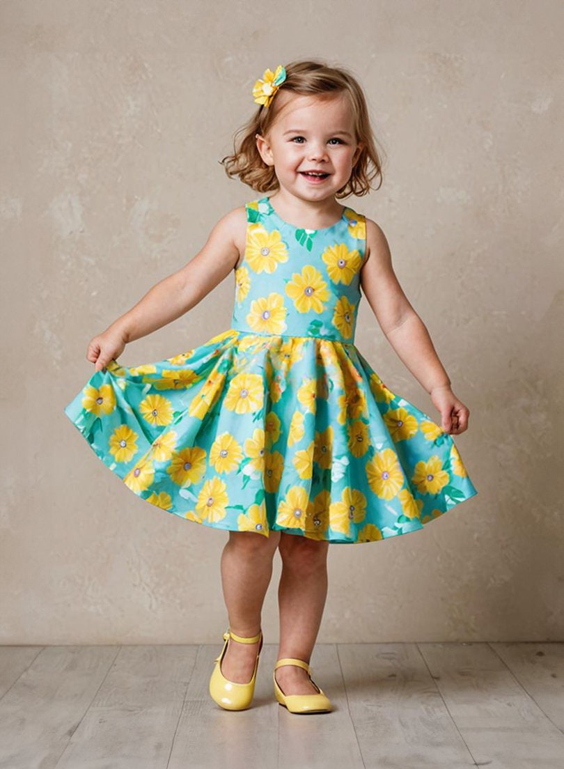 Basic Toddler Dress Sewing Pattern PDF Basic Full Circle Skirt Girl ...
