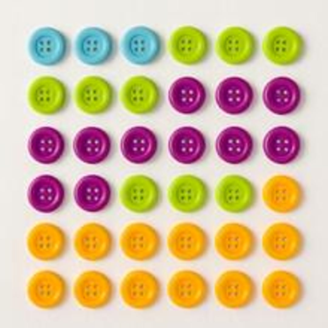Assorted Multicolor Adhesive Craft Buttons | 224 Pcs | Self-stick ...