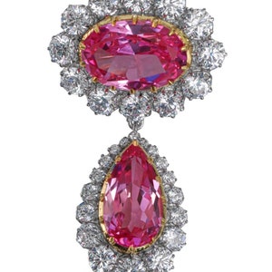 Victorian Ruby Brooch for Women Pink Ruby Crown Brooch Unisex Victorian ...