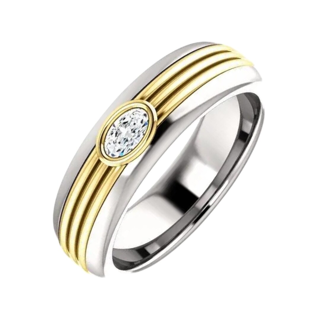 Flush Set Oval Cut Moissanite Ring Sterling 925 Silver, Solitaire ...
