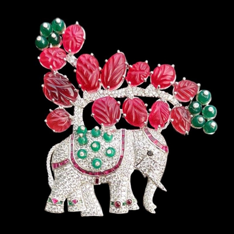 Ruby Elephant Statue - Etsy