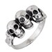 Three Human Skull Ring Unique & Original Design Jewelry Solid 925 Silver, Handmade Gothic Skull ...