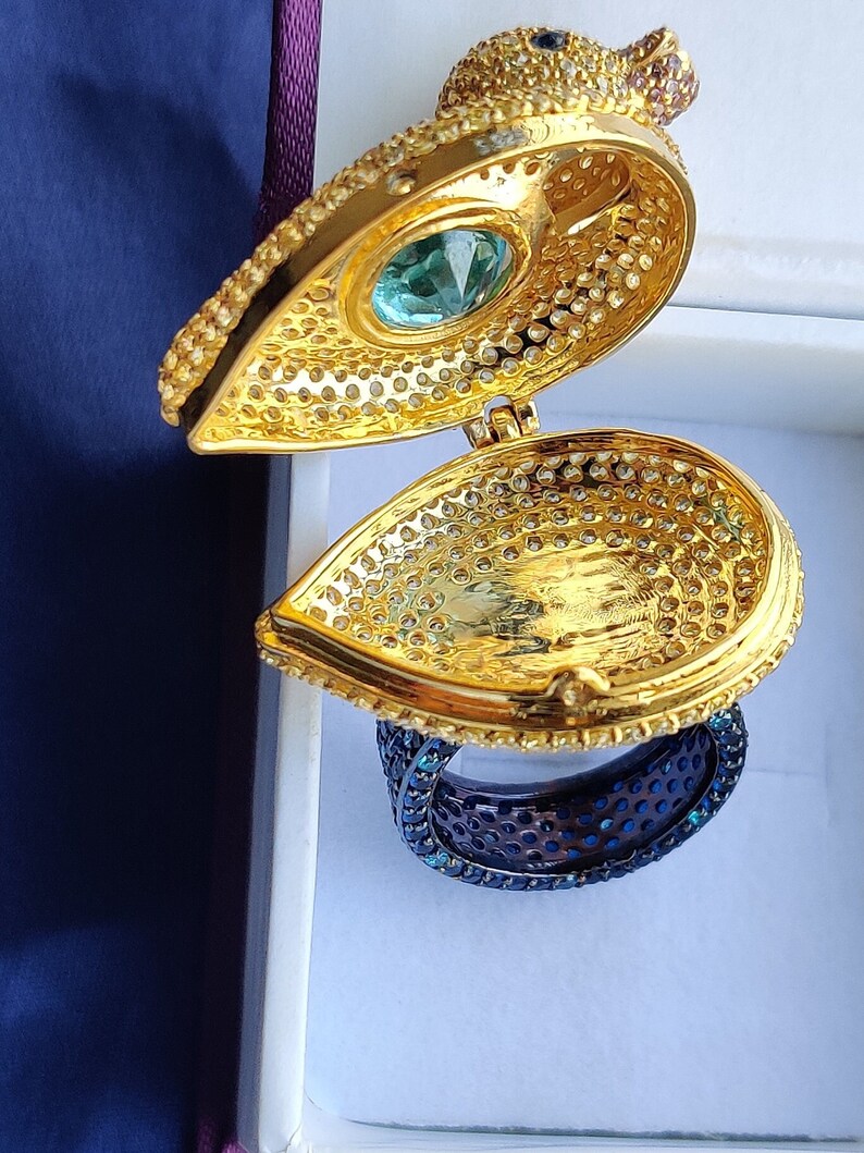 Cute Duck Ring Blue & Yellow CZ Ring Statement Ring for Women 925 ...