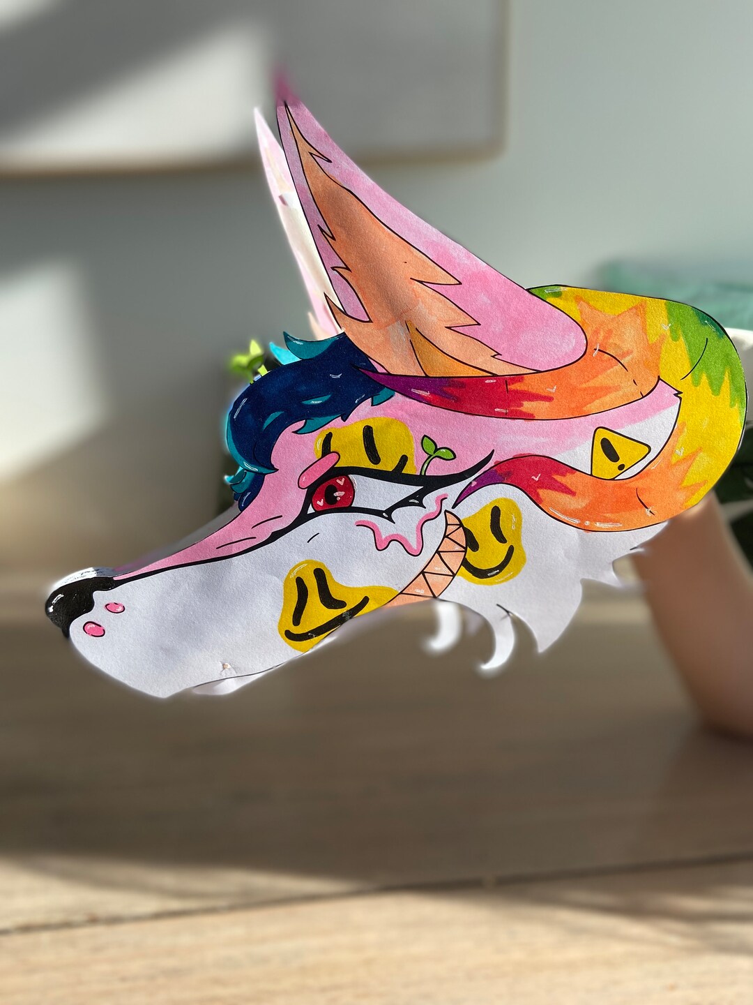 LIMITED EDITION Pink Hazard paper Dragon Puppet Only One - Etsy
