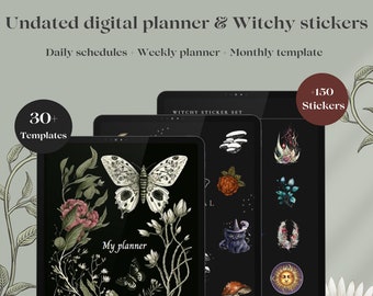 Witchy Digital Planner Sticker Book for Goodnotes Pre-cropped Digital ...