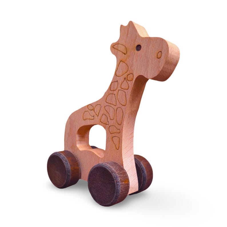 Handmade Wooden Giraffe Push Toy: Montessori Baby Toddler Toy - Etsy