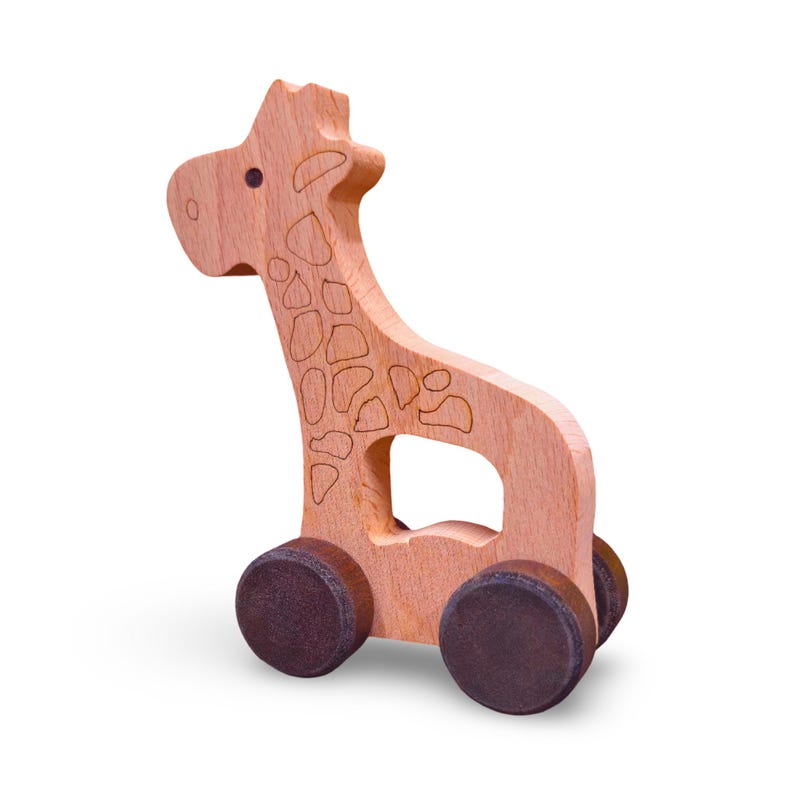 Handmade Wooden Giraffe Push Toy: Montessori Baby Toddler Toy - Etsy