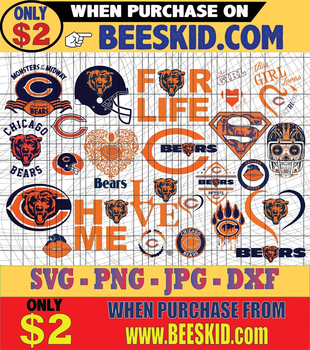 Chicago bears Football Svg Png Bundle Svg Sports Files Svg - Etsy