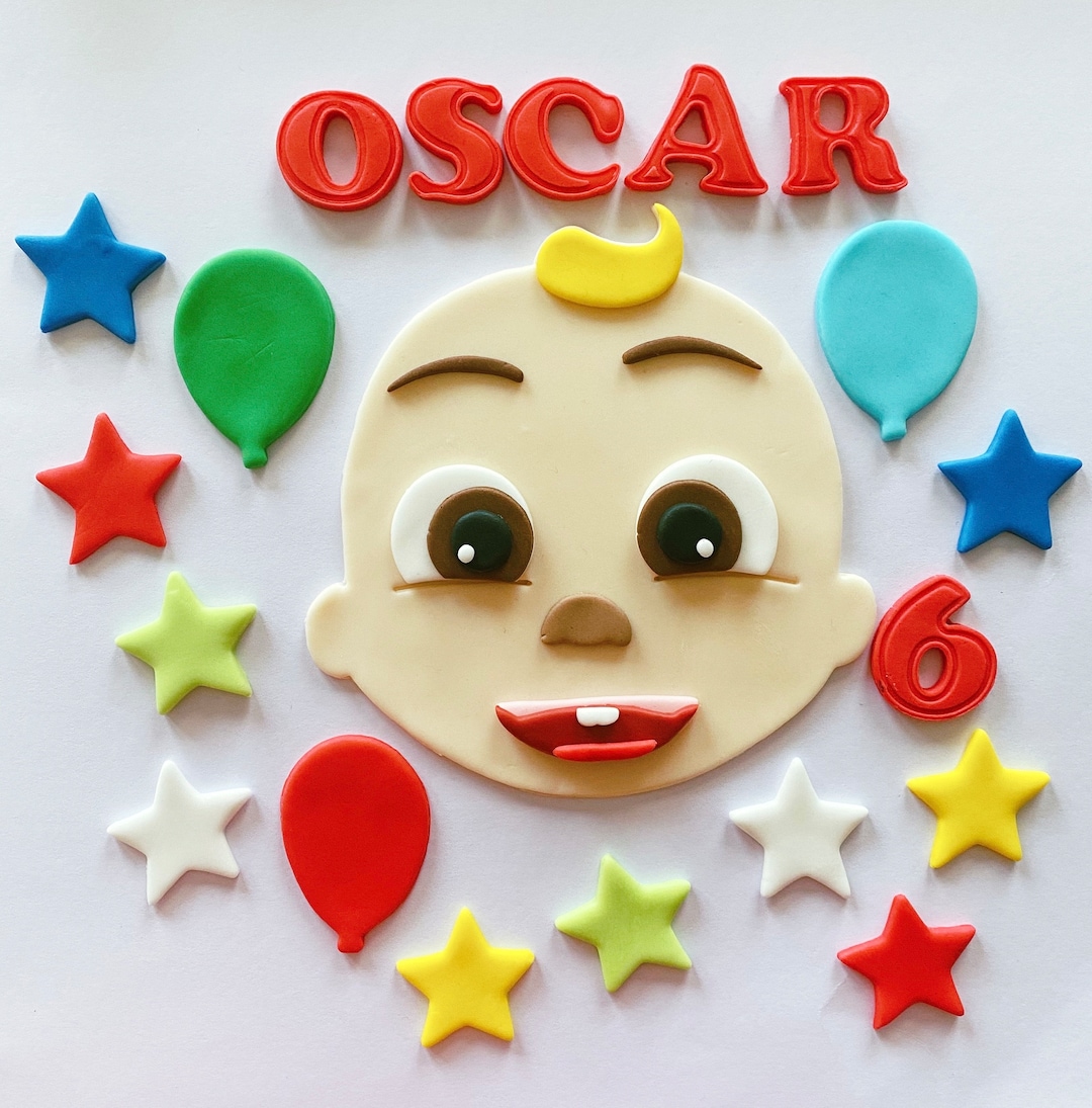 Edible Fondant Cocomelon Face Cake Topper Fondant Sugar Paste ...