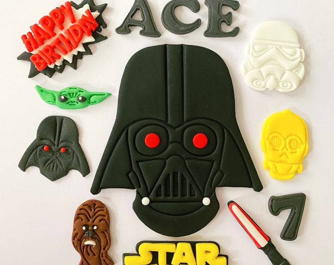 Edible Star Wars Darth Vader Cake Topper Fondant Sugar Paste ...