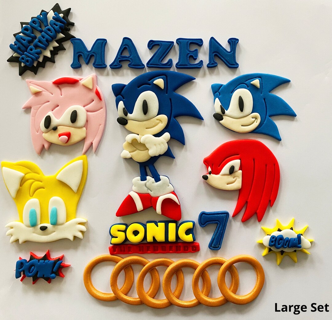 Edible Sonic Body Fondant Cake Topper Fondant Sugar Paste Decorations ...