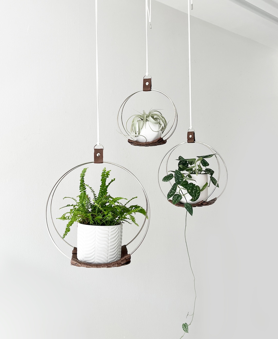 Eco Friendly Plant Hanger, Hoop Plant Hanger, (brown X Silver), Gift ...