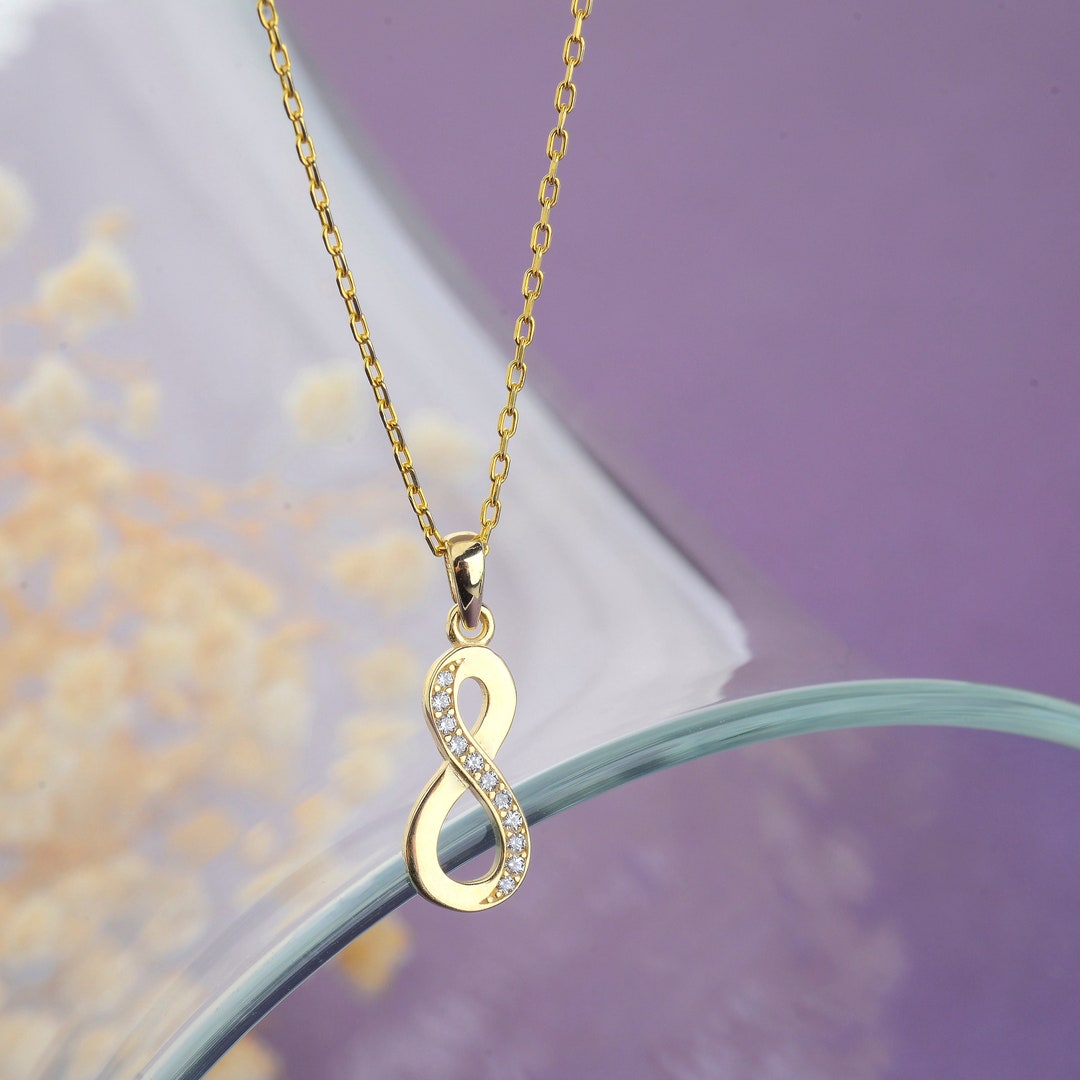 Collier infini pour femme Collier à breloques infini en or massif 14 ...