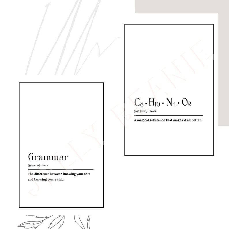 Funny Classroom Posters, 7 PRINTABLES, Definition Prints, Classroom ...