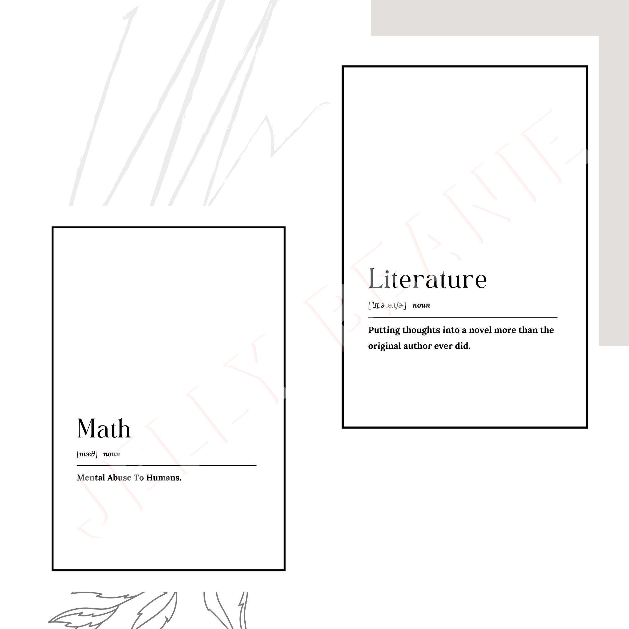 Funny Classroom Posters, 7 PRINTABLES, Definition Prints, Classroom ...