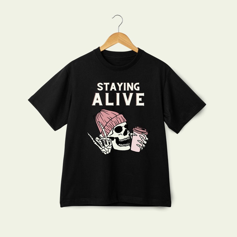 Staying Alive Skeleton Design PNG Pink Clipart Sublimation - Etsy