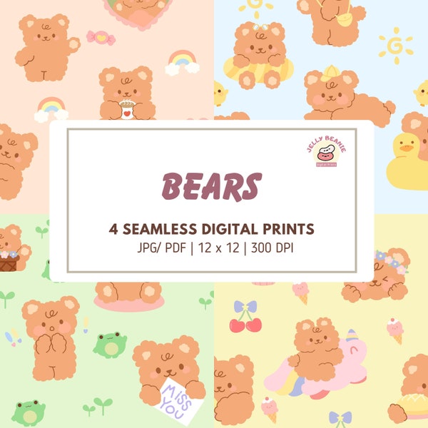 Teddy Bear Wallpaper Pattern - Etsy