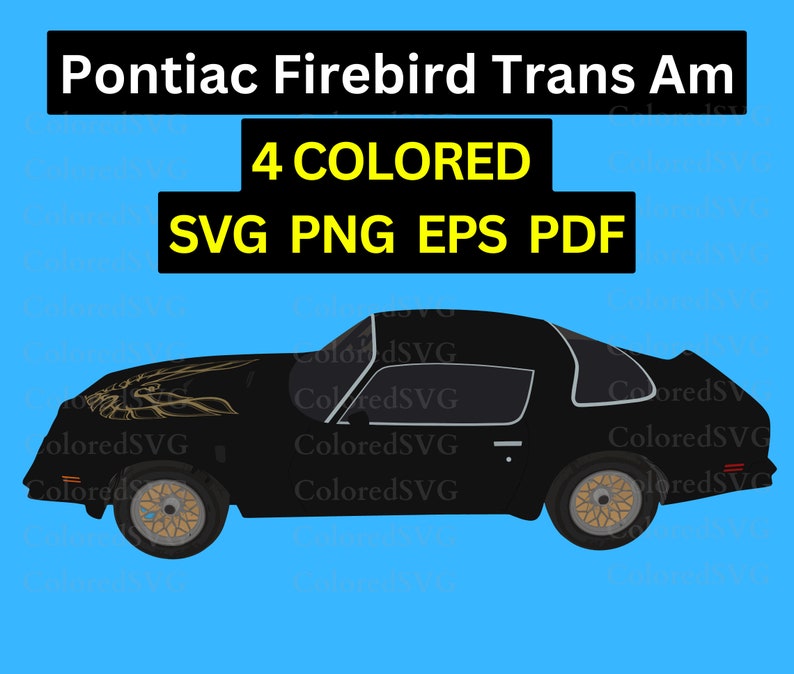 Pontiac Firebird Trans Am Clipart SVG PNG EPS Pdf Instant - Etsy UK