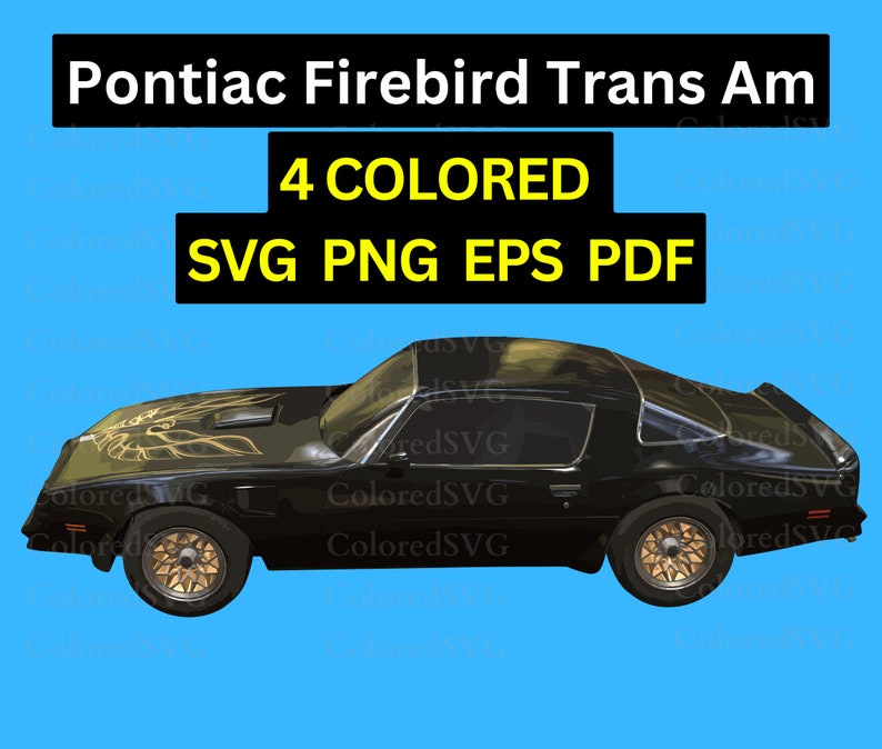 Pontiac Firebird Trans Am Clipart SVG PNG EPS Pdf Instant - Etsy UK